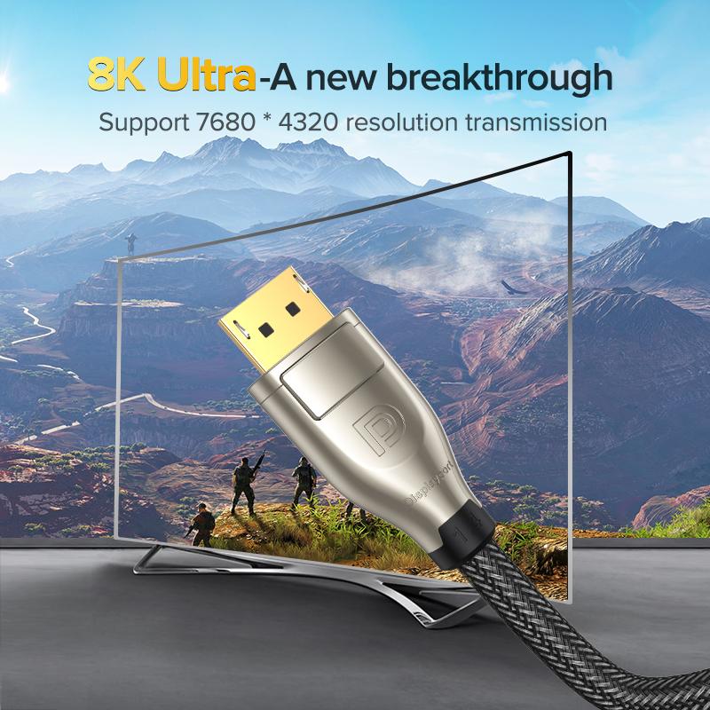 Ugreen 8K DisplayPort Cable Ultra HD Gold-Plated DisplayPort 1.4 Male ...